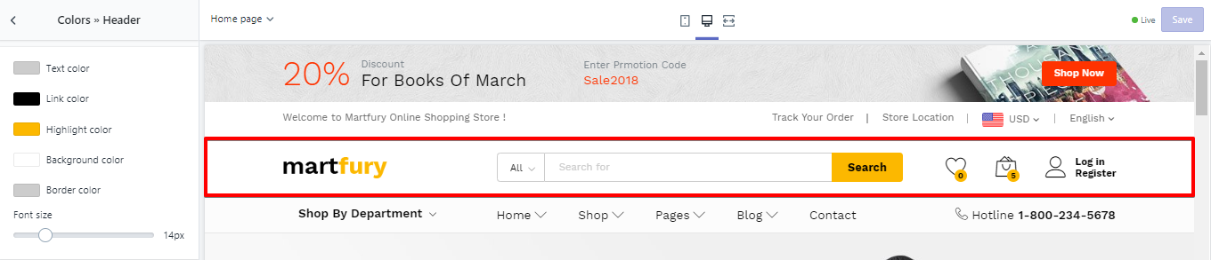 Theme settings - Martfury - eCommerce Marketplace Shopify Theme ...
